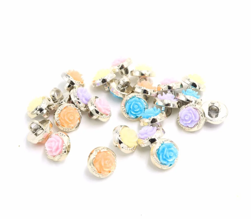 50pcs 13mm monopoly rose flower combination plastci buckle collar ...