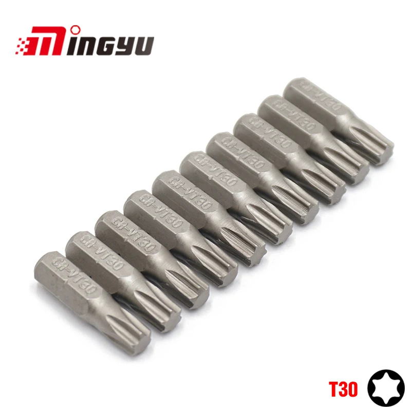 10 pces 1/4 "25mm torx t30 conjunto de bits chave de fenda ferramentas ...