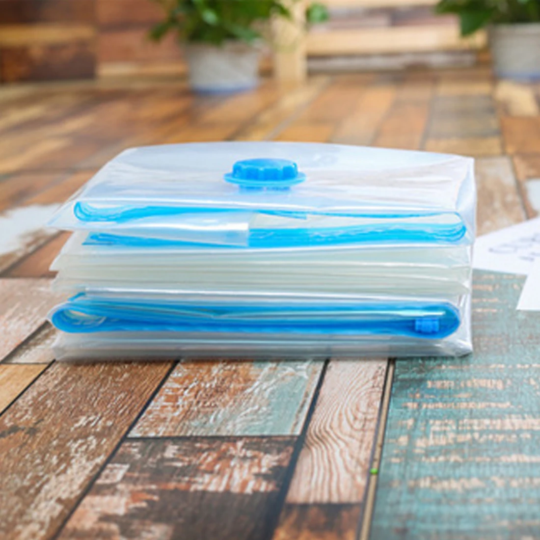 Sacola organizadora a vácuo para guarda roupas, saco transparente para ...