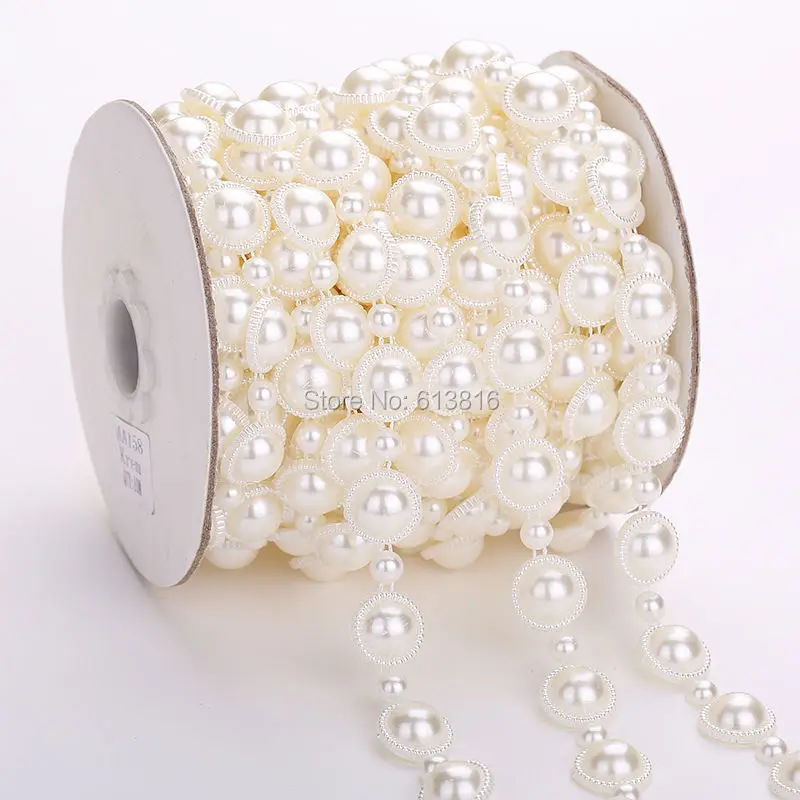 10Yards-Roll-6mm-14mm-Diameter-Pearl-String-Spools-Wedding-Party ...