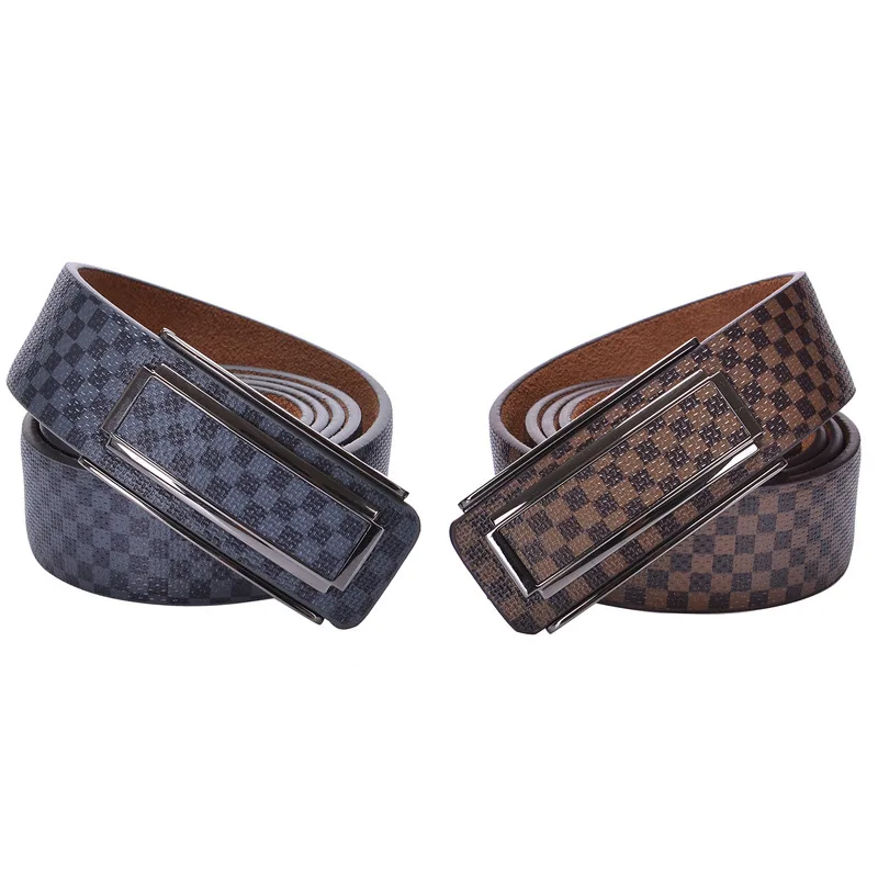 2019 Luxury Checkered Belts For Men High Quality Pin Buckle Male Strap ...