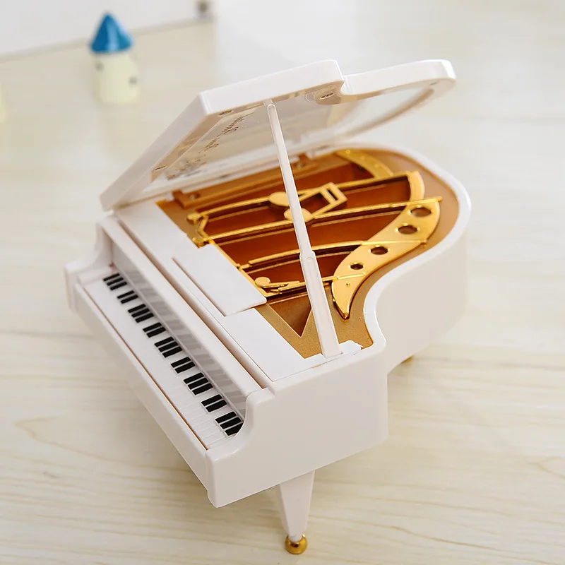 Miniature Piano Lovers Gift White Music Box Friend Birthday Presents ...