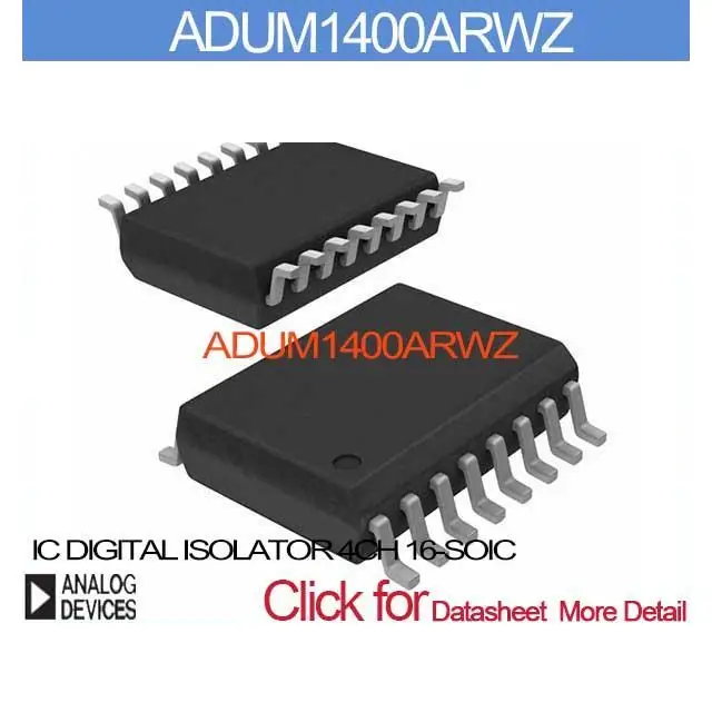 IC ADUM1400ARWZ DIGITAL ISOLATOR 4CH 16 SOIC ADUM1400AR Inc 1400 ADUM1400 1400A ADUM14 1400AR ...