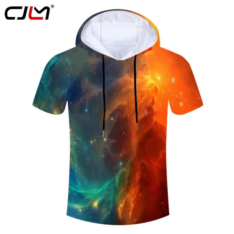 CJLM Camiseta con capucha con estampado 3D para hombre, camisa con ...