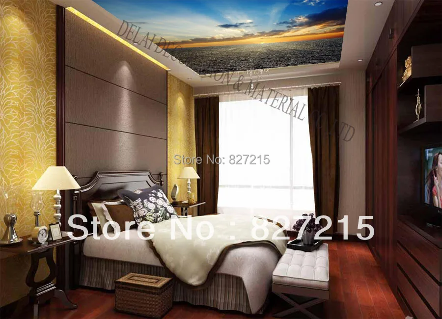 S-078-Blue-Sky-Print-Ceiling-tiles-PVC-Stretched-Ceiling-Film-Home-or ...