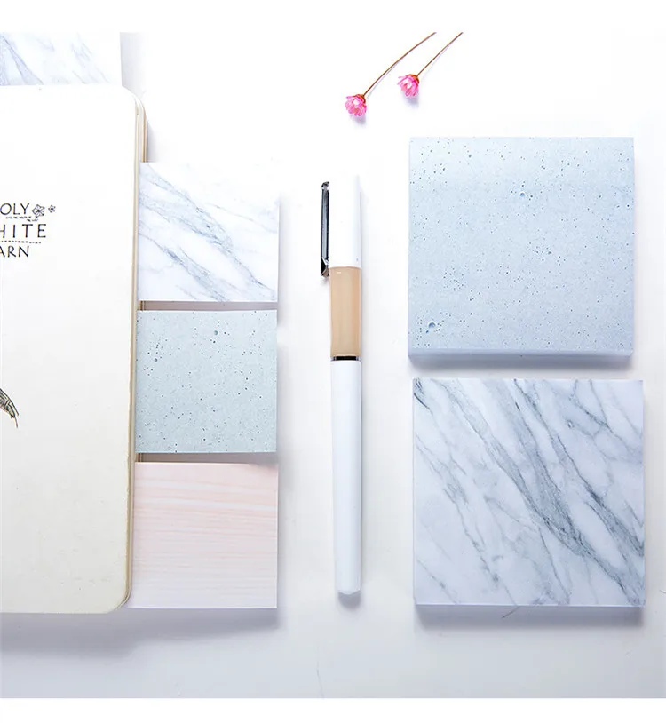 1PC(75 sheets)The Color of Marble Notepad Self Adhesive Memo Pad Sticky ...