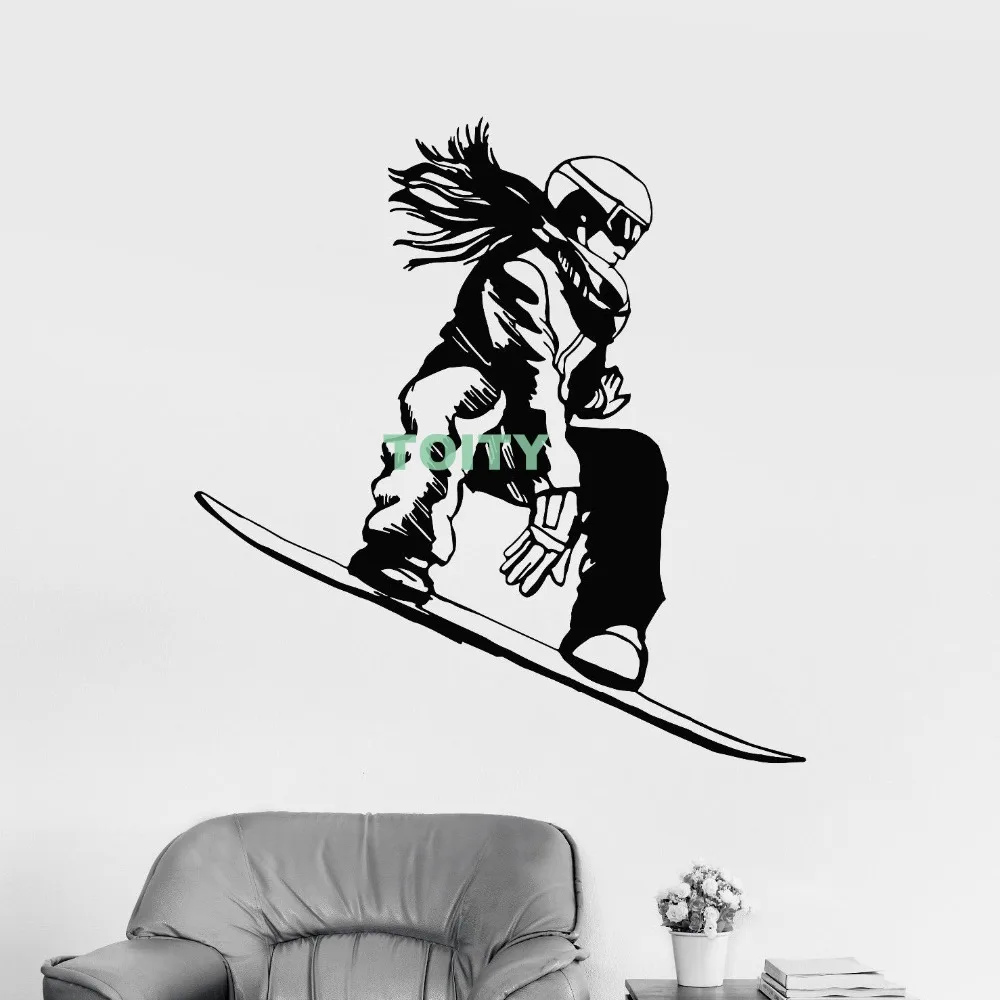Vinyl Wall Decal Snowboarder Girl Snowboard Extreme Sport Sticker Decor ...
