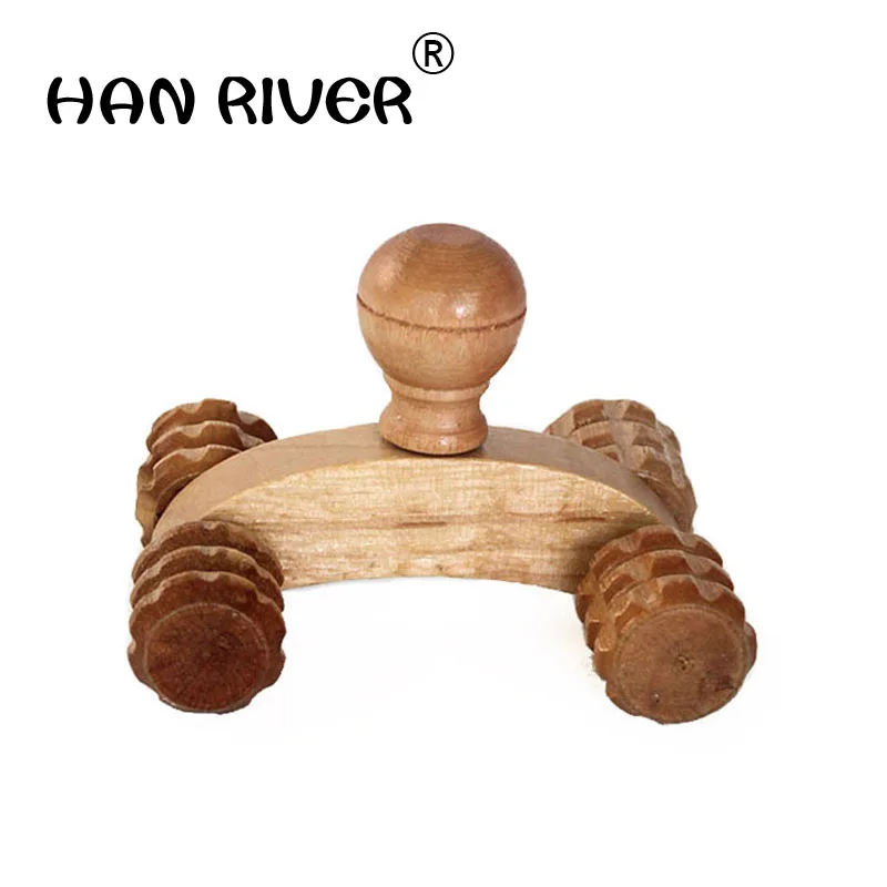 Skin turn round wooden massager massager abdominal massage hands push ...