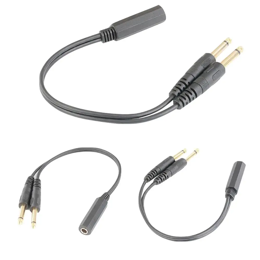 10pcs 6.35mm 1/4 Inch Stereo Trs Female To 2 Dual 6.35mm Mono Ts Male Y ...