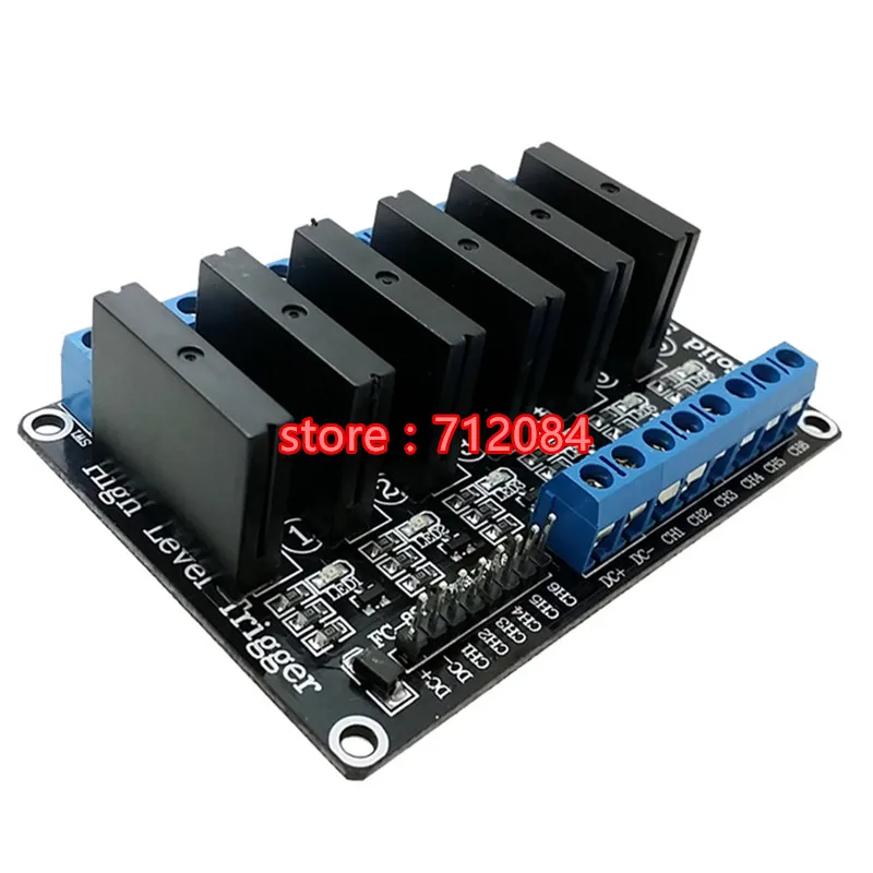6 Channel 24V high Level Solid State Relay Module Board with Fuse ...