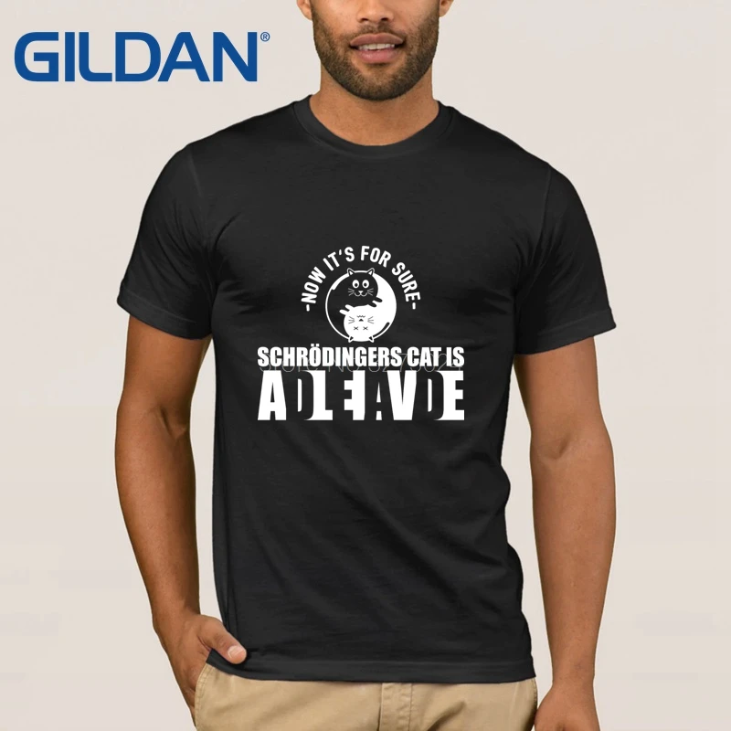 Latest Schrodinger Cat T Shirt Man Schrodingers Cat Dead Alive Nerd T Tshirt For Men Graphic