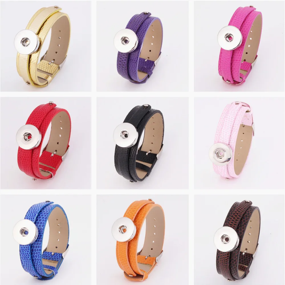 Snap Bracelets 18mm Snaps | Snap Button Bracelet Leather - Jewelry ...