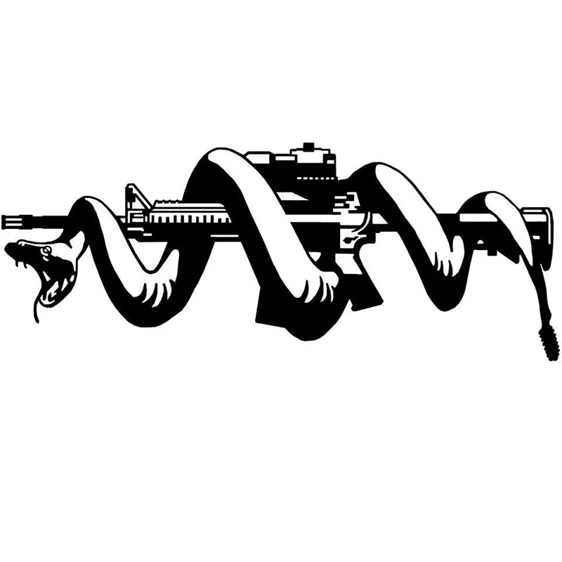 20cm*7.7cm Gun And Snake Individualization Vinyl Decals Car Sticker Car ...