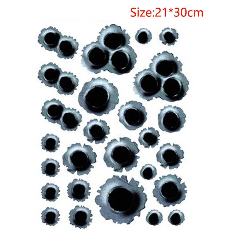 30*21cm 3D car sticker simulation bullet hole crack car decoration auto ...