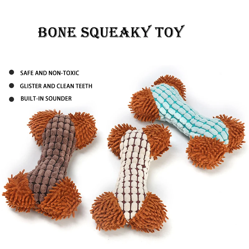 Improve Teeth Pet Dog Squeaky Chew Toys Durable Plush Toys Interactive ...