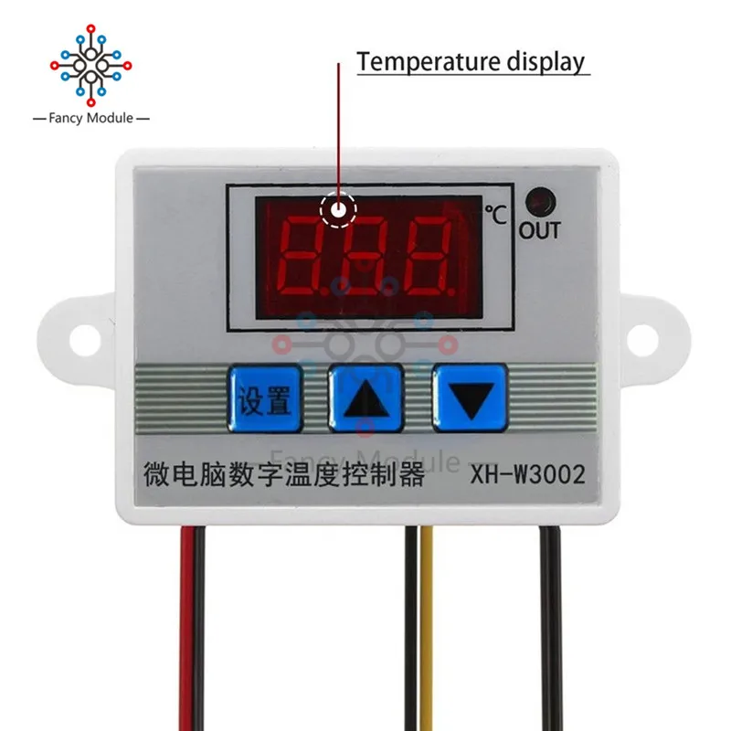 XH W3002 W3002 AC 110V 220V DC 24V DC 12V Led Digital Thermoregulator Thermostat Temperature ...