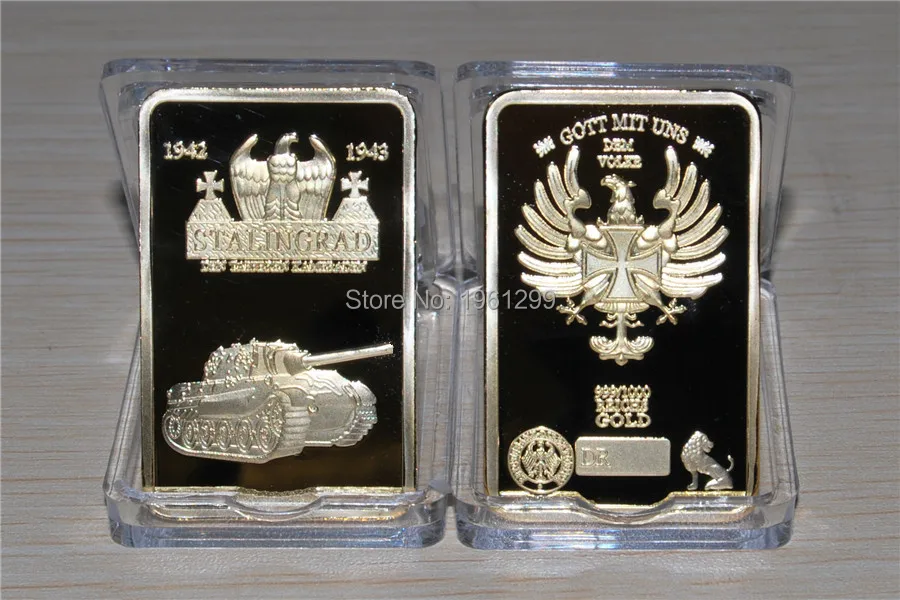 Hot-sale-5-pcs-lot-1942-1943-Stalingrad-Reichsmark-Tank-Gold-Clad ...