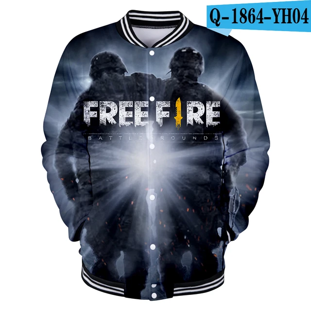 Free Fire 3D Printed Baseball Jackets Women/Men Long Sleeve Fashion ...