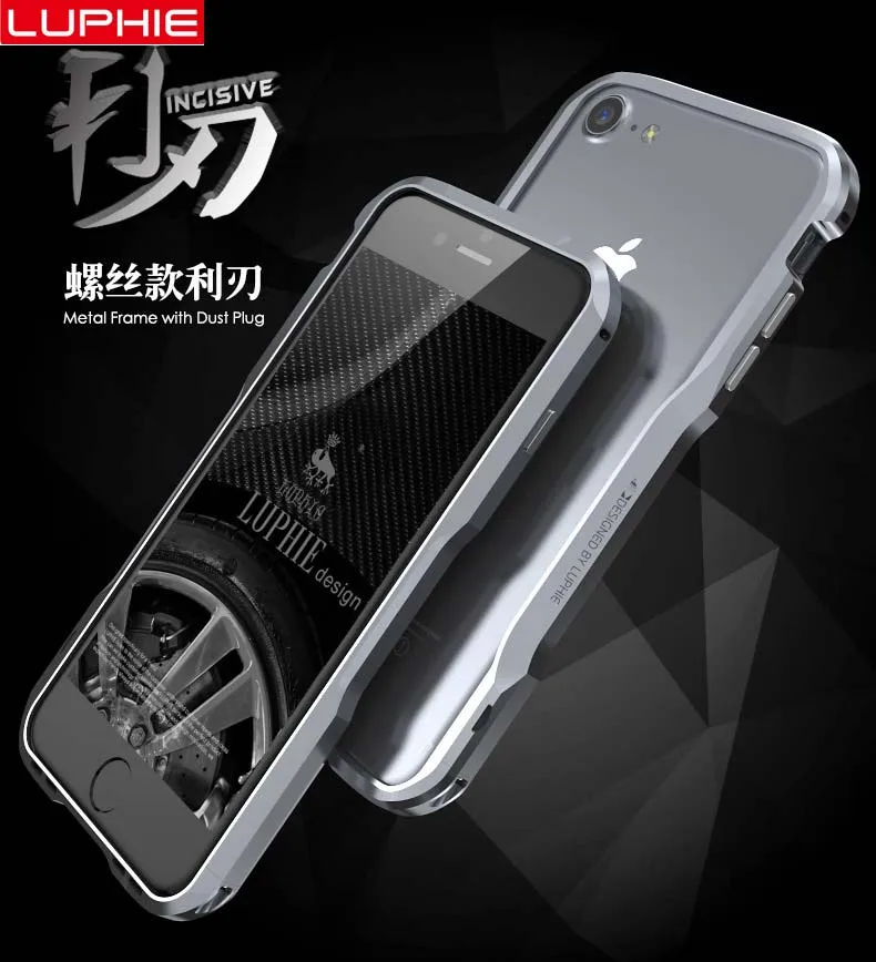 Luphie iPhone X 8 7 Artı Durumda Darbeye Dayanıklı Zırh metal tampon ...