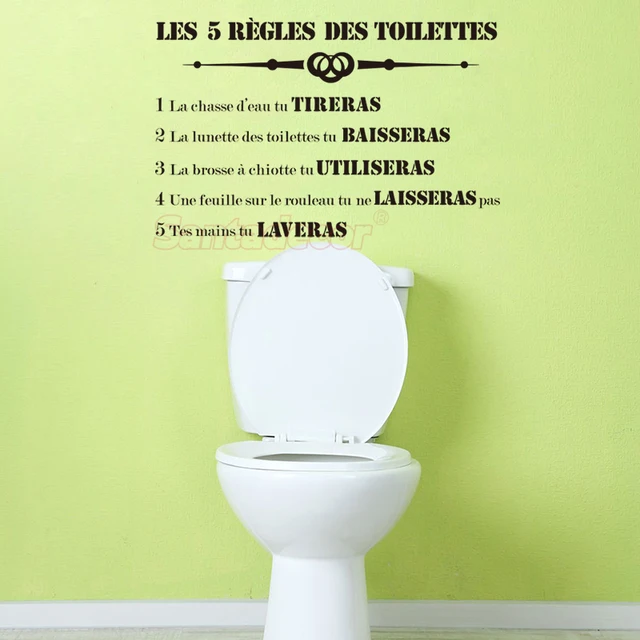 Les Regles des Toilettes Stickers | Boutique Porte-papier-toilette.com