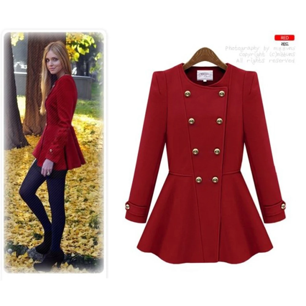 winter coat women 2017 female overcoat elegant autumn red khaki trench ...