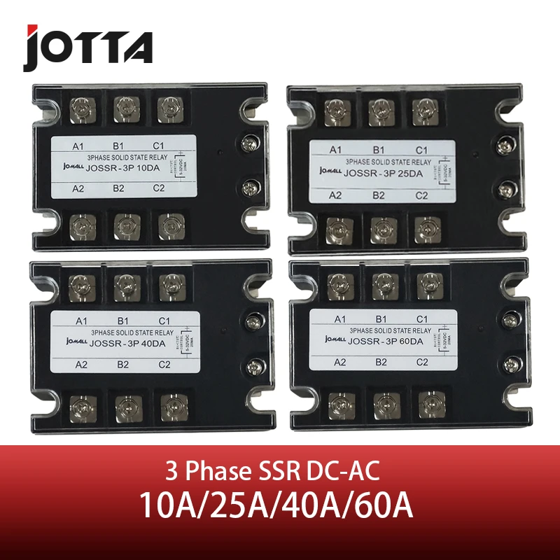 Jotta SSR 10DA/25DA/40DA/60DA DC 제어 AC 3 상 무 접점 릴레이 480VAC 3 32VDC|릴레이| - AliExpress