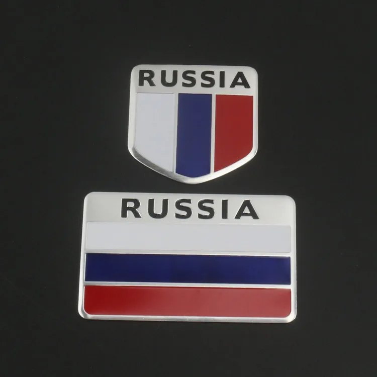 10 Piece Aluminum Alloy Russia Flag Car Emblems Badge Decals ...