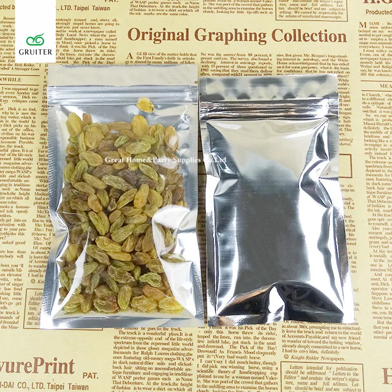 High Quality 100 Clear/silver Ziplock Bags Self Seal Zipper Foil Mylar ...