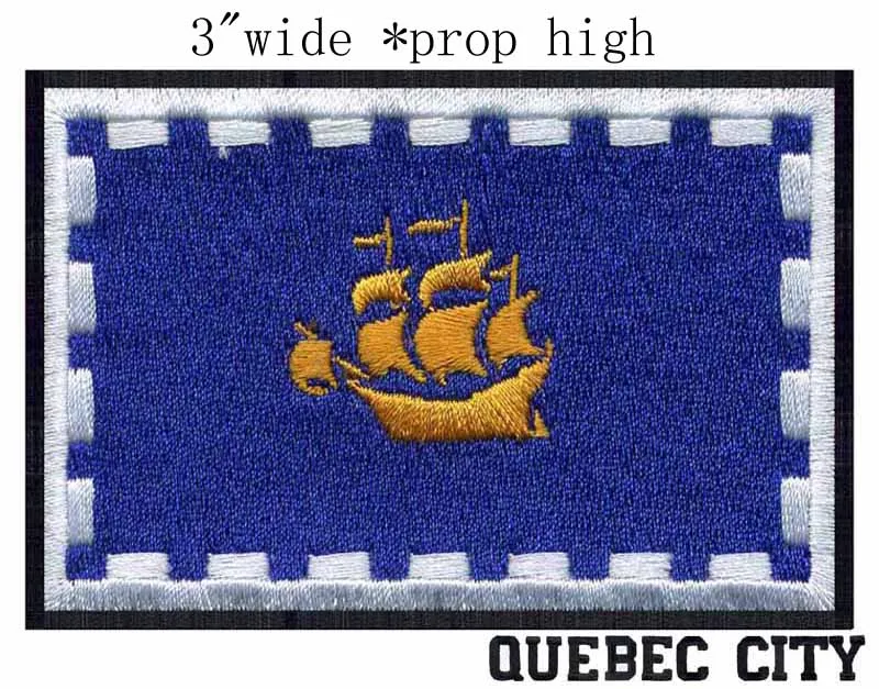Quebec City, Quebec Canada Flag 3"wide Embroidery Patch For Ocean/boat ...