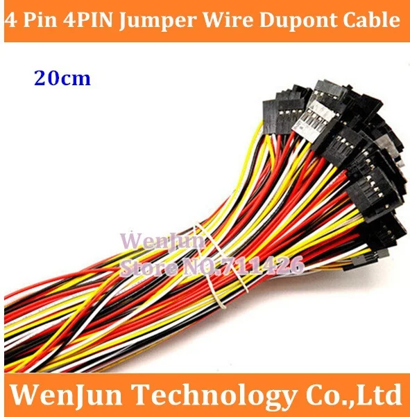 Free-Shipping-4P-4pin-Jumper-Wire-26AWG-Cable-2-54mm-Distance-200PCS ...