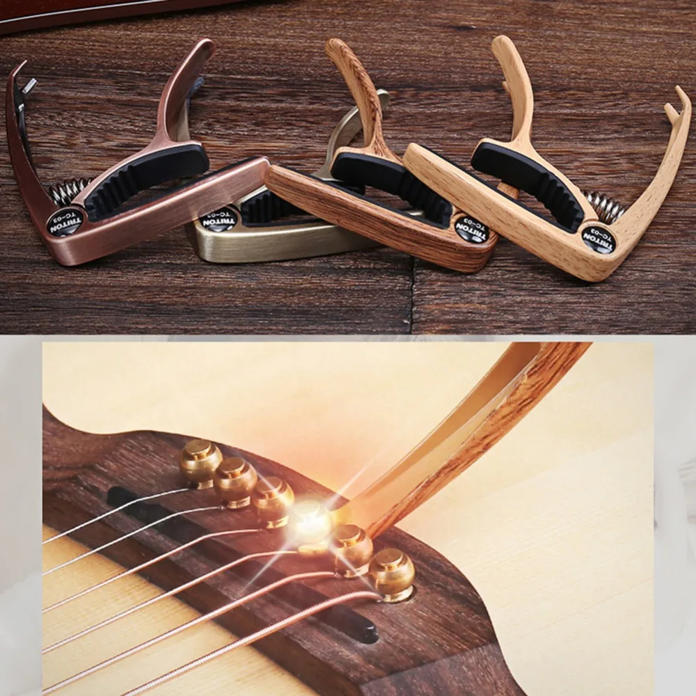 TC-03 Spring Clamp Capo – Metal Body in 7 Colors (Metal or Wooden) with ...