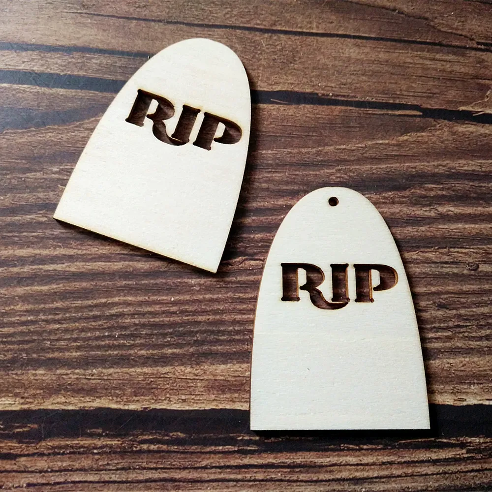 10pcs Wooden Laser Cut Halloween Rip Word Scrapbooking Diy Tag ...