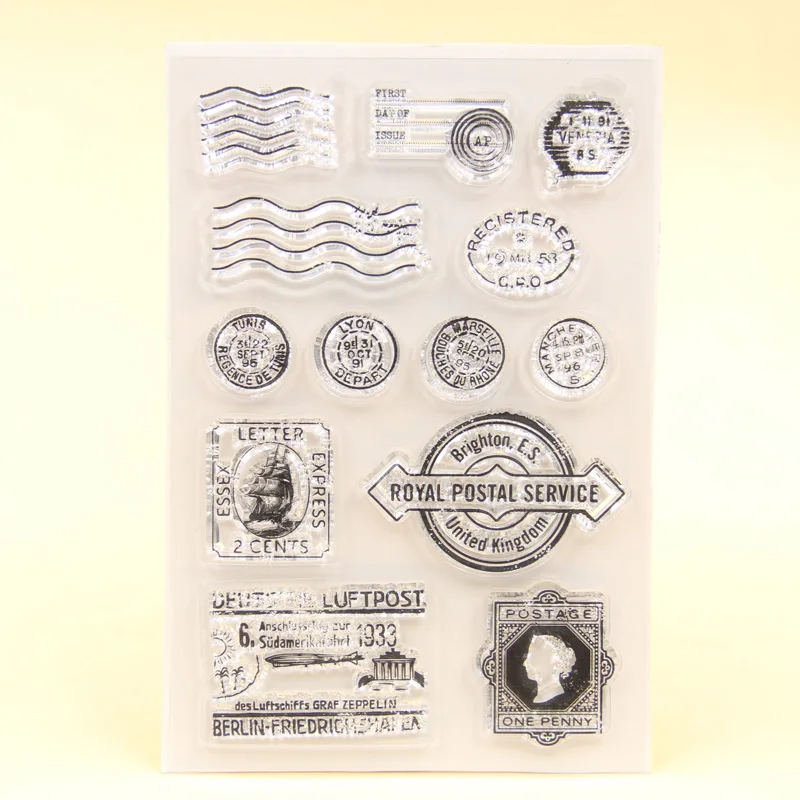 KLJUYP Postal Clear Stamps Scrapbook Paper Craft Clear stamp ...