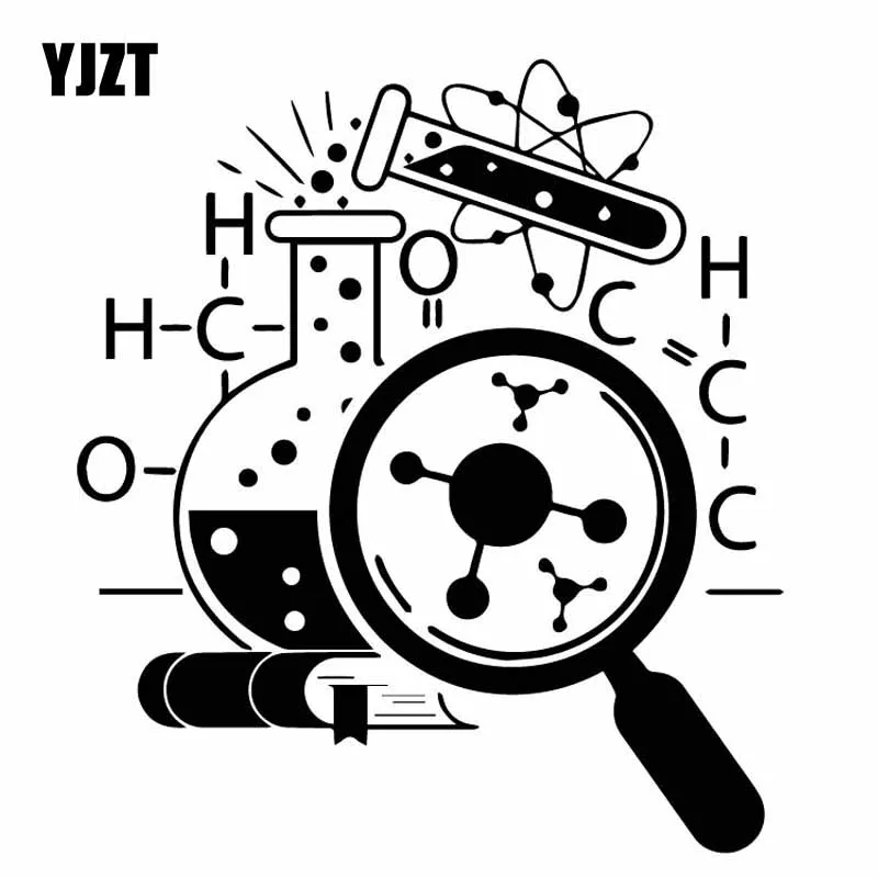 Yjzt 17cm*18.9cm Scientist Chemistry Science Atom Molecules Vinly Decal ...
