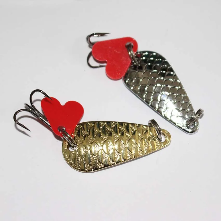 8pcs gold silver spoon fishing lure metal bait bass lures fishing ...