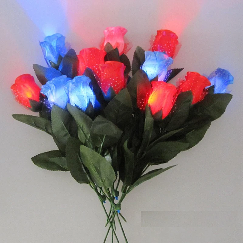 1PC LED rose flowers artificial with led light for wedding party ...