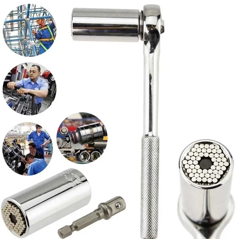 3pcs Set Multi Function Torque Wrench Ratchet 7 19mm Power Drill