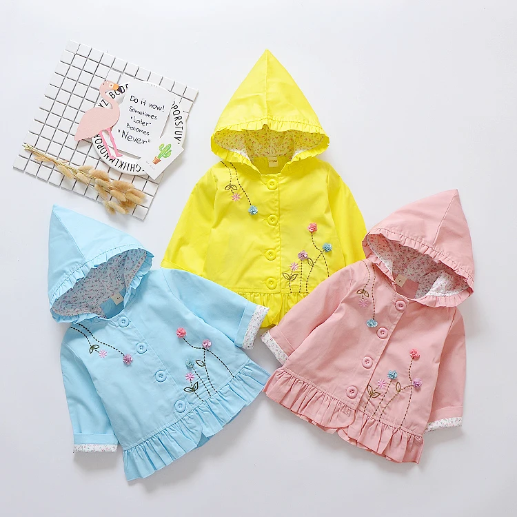 Girls' children's spring coat 100%cotton2018autumn new Korean version ...