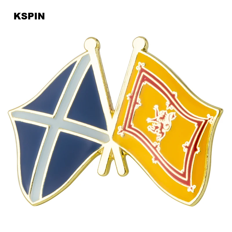 10pcs a lot Scotland Blue & Scotland Lion Friendship Lapel Pins Flag ...