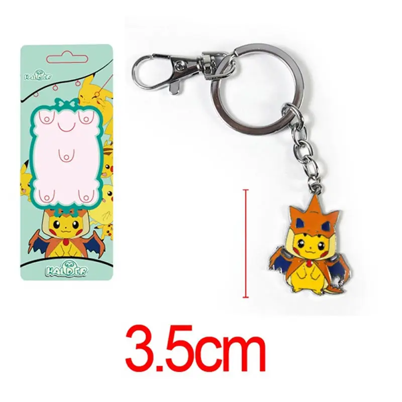 Cute Anime pokemon go Pocket Monster pikachu Charizard X hat keychain ...