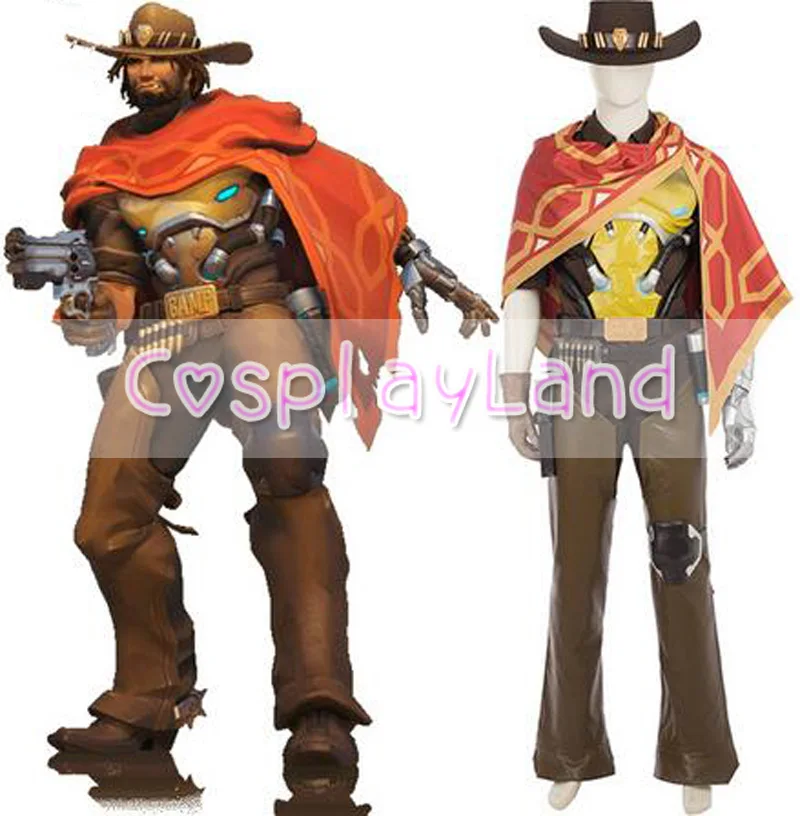 게임 ow jesse mccree 코스프레 의상 성인을위한 할로윈 의상 맞춤 제작 군인 76 jesse mccree ...