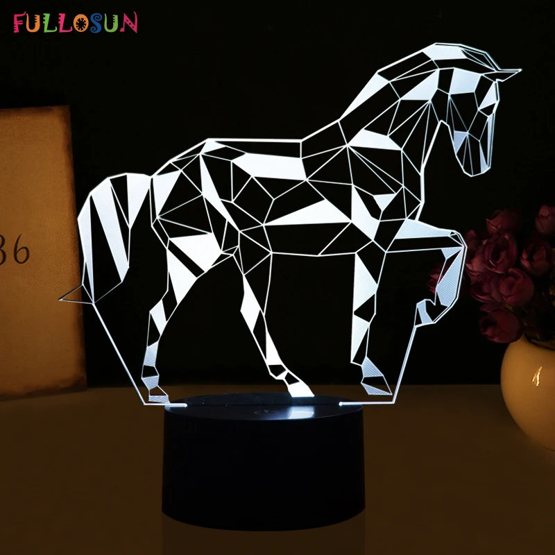 Interesting 3d Horse Model Night Lights Led Animal Lamp 5v Usb Sensor ...