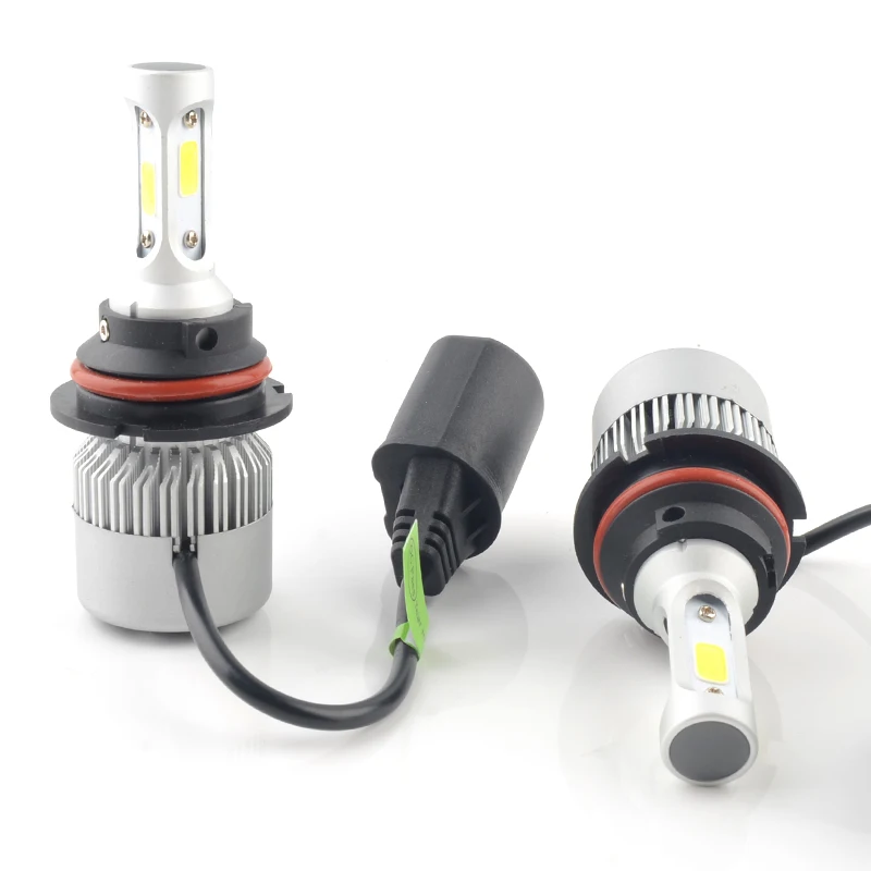 S2 COB Chip 9007 LED Headlight Bulb 36W 8000LM 6500K Car LED Bulb Auto ...