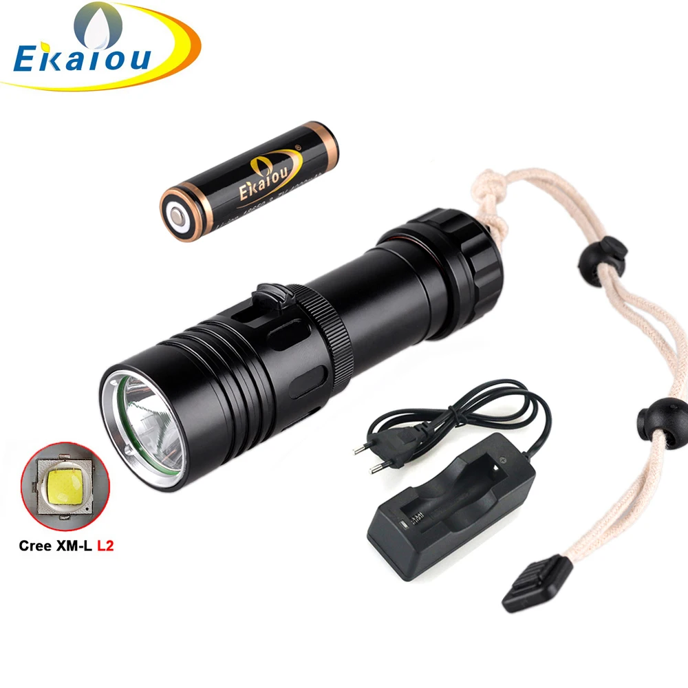 new Waterproof 1500LM XM L2 LED Diving Flashlight 18650 LED Torch Scuba ...