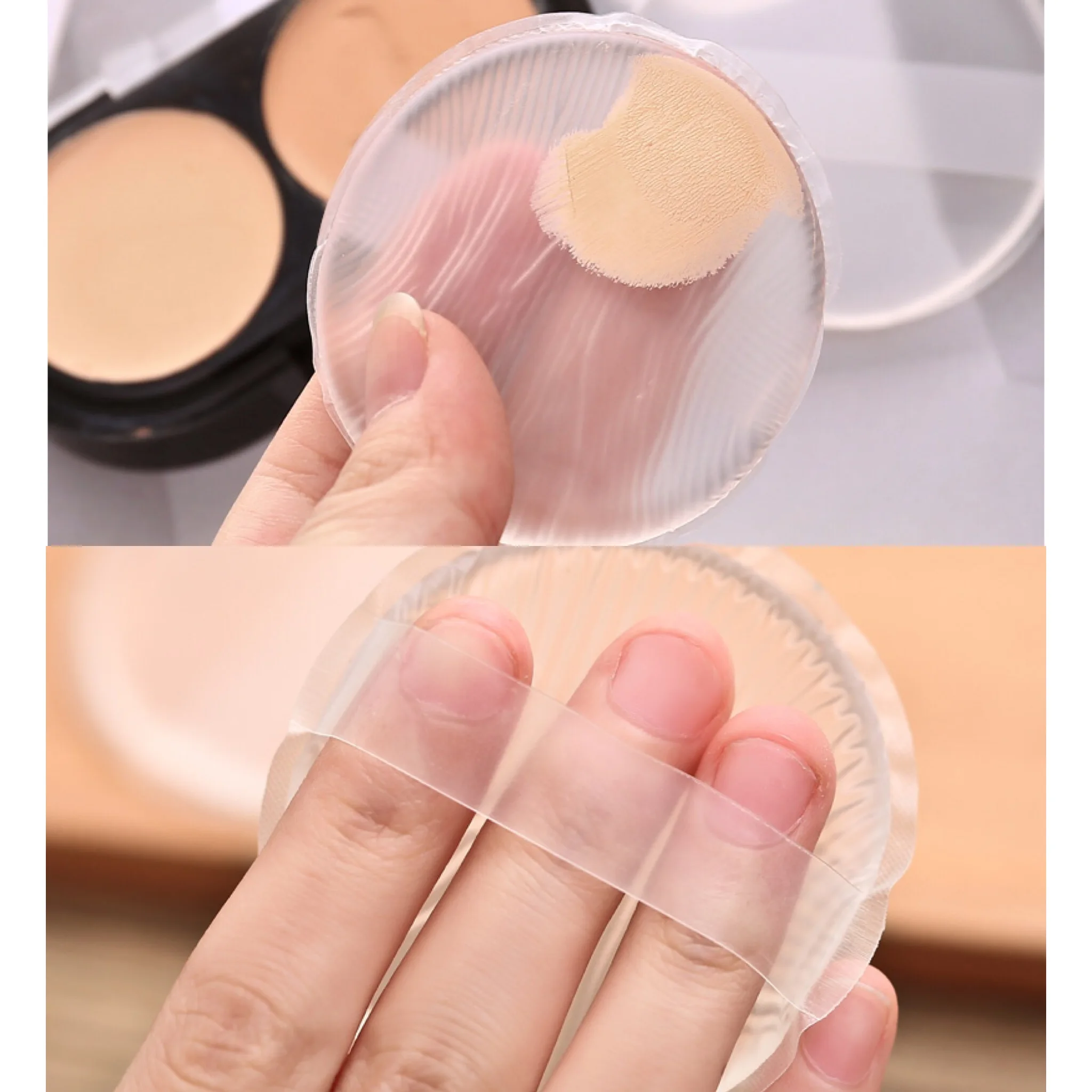 Jelly Clear Soft Silicone Round Foundation 1pc Makeup Puff Cosmetic Air