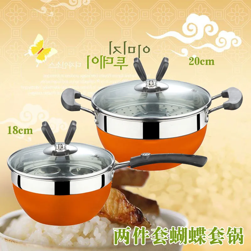 Stainless steel multi purpose cookware milk pot soup pot small steamer ...