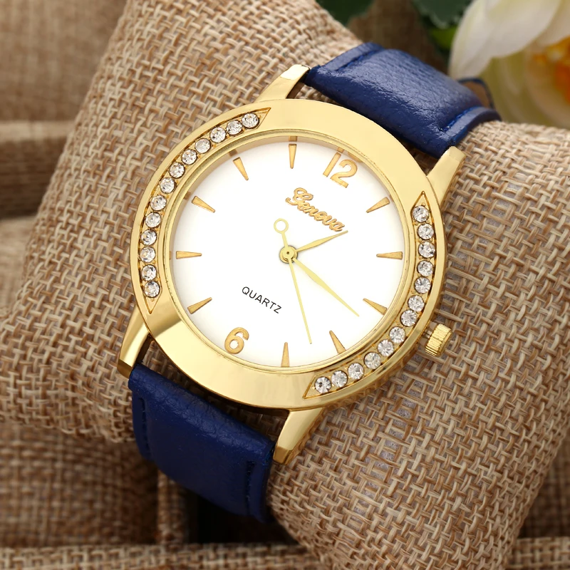 Navy Blue Outdoor Sport Women Watch For Women Gold Plated Metal Alloy ...