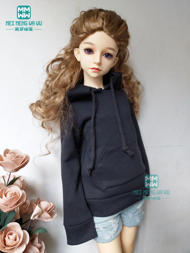BJD аксессуары кукла одежда подходит 1/3 BJD SD кукла Мода черный свитер с капюшоном+ джинсовые ...