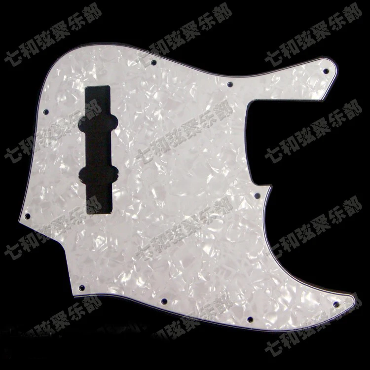 White Pearl Celluloid & PVC 3 Ply Bass Guitar Pickguard Pickguard 10 ...