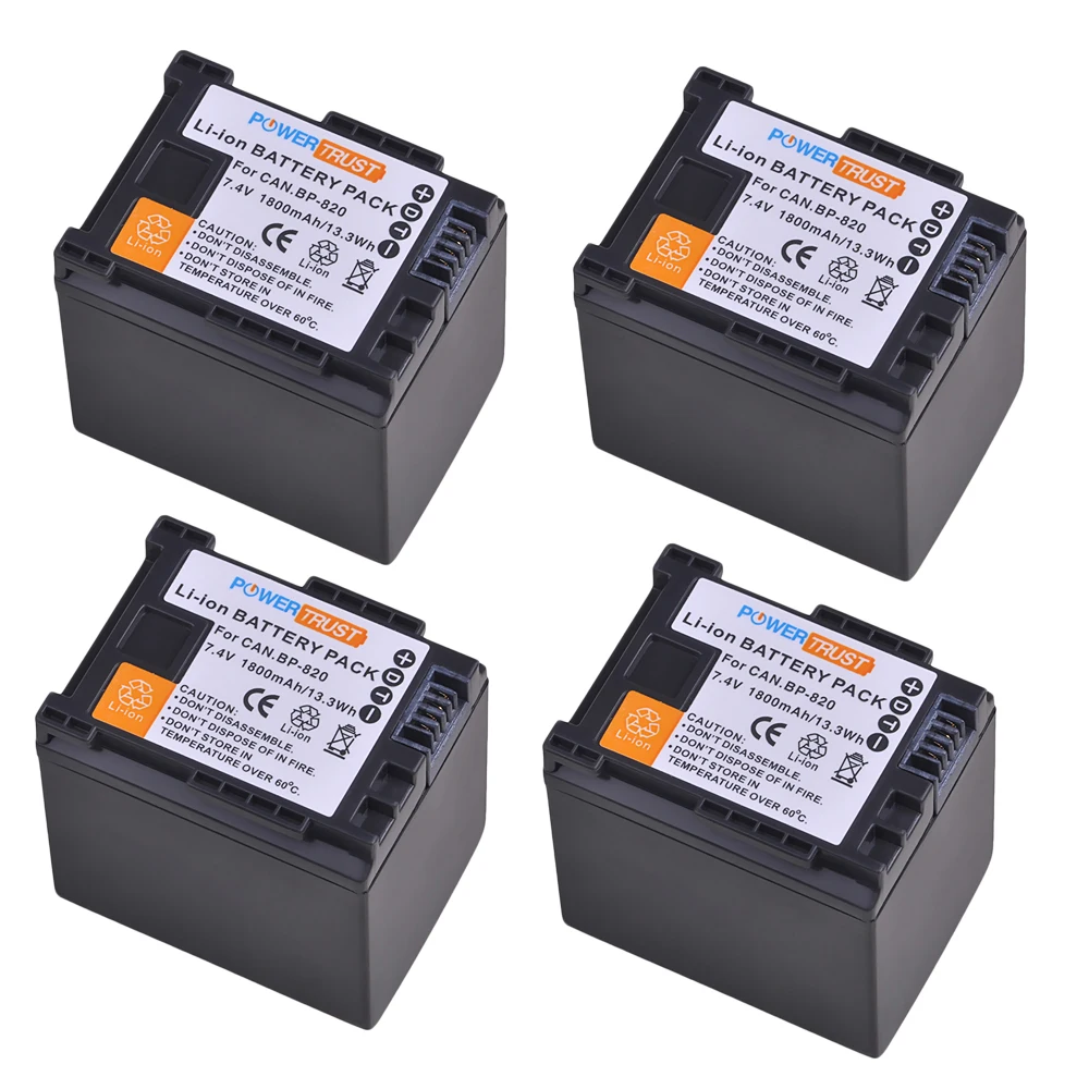 4Pcs BP 820 BP820 BP 820 Camcorder Battery for Canon VIXIA GX10, HFG20 ...